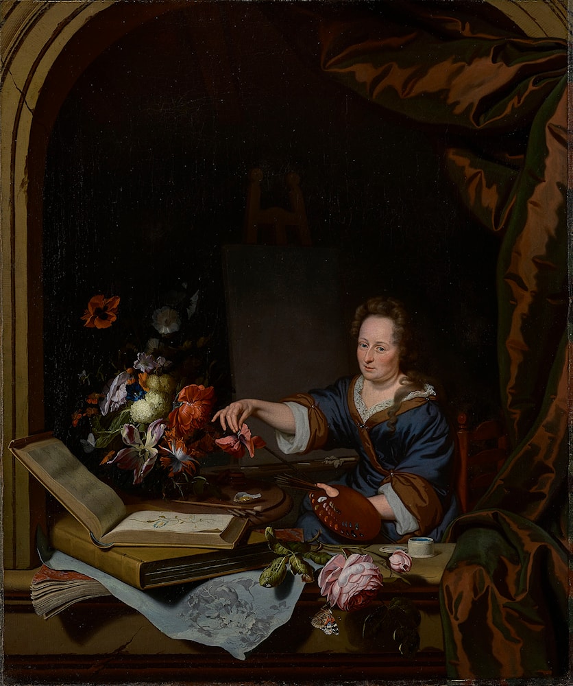 Rachel Ruysch in Her Studio by Rachel Ruysch - Art Renewal Center