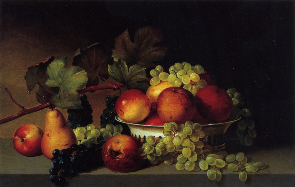 Paintings Reproductions | Still life of Apples,Grapes and Pears by ...