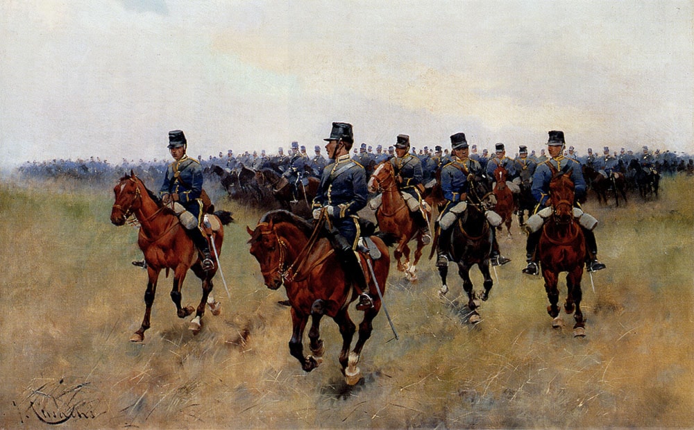 Mounted Cavalry by Jose Cusachs y Cusachs - Art Renewal Center