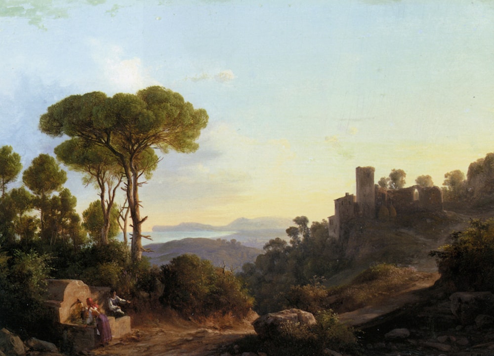 A Classical Landscape by Karoly Marko - Art Renewal Center