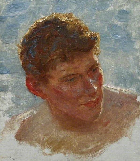 Head of T .C. Tiddy (study for 'Midsummer Morning') by Henry Scott Tuke ...