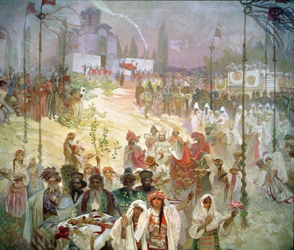 The Slav Epic: No. 6: The Coronation of Serbian Tsar Stefan Dušan as ...