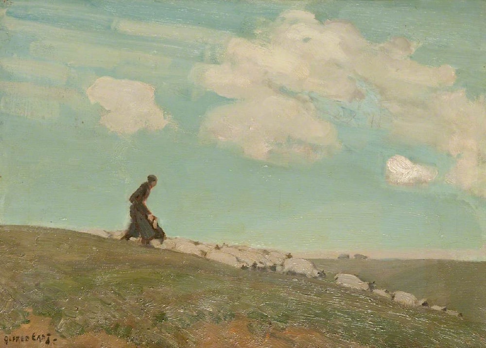 The Top of the Wolds by Alfred East - Art Renewal Center