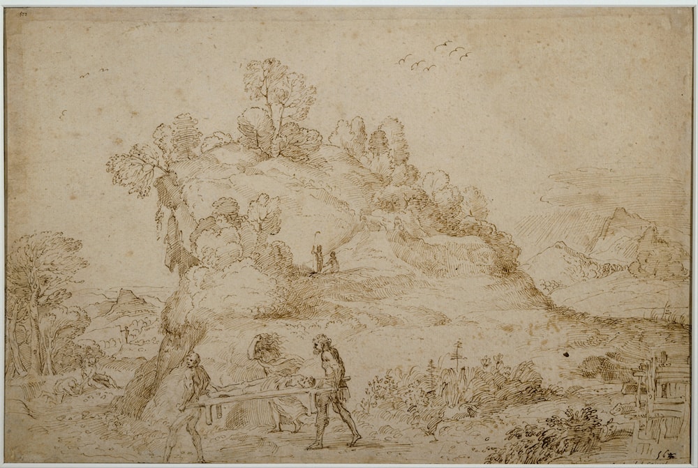 Landscape and Figures by Annibale Carracci - Art Renewal Center