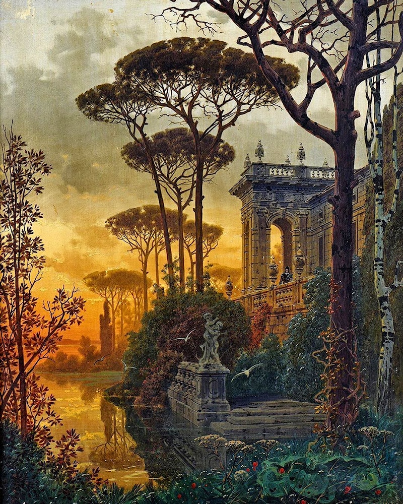 Palace by the lake by Ferdinand Knab - Art Renewal Center