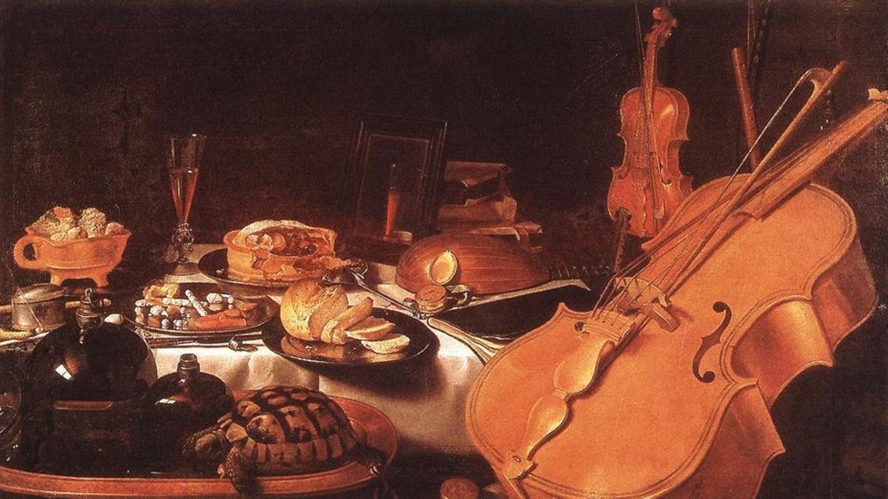 Still Life with Musical Instruments by Pieter Claesz - Art Renewal Center