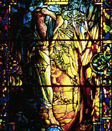 Moses Burning Bush Stained Glass