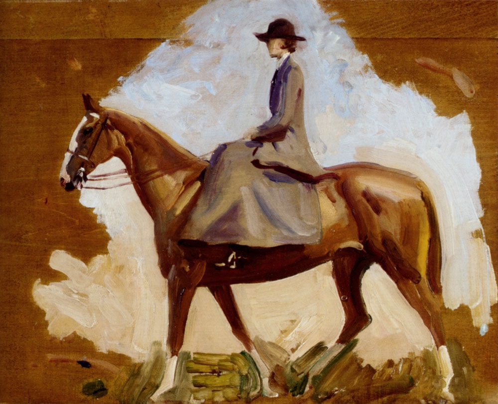 Lady Munnings On Horseback by Sir Alfred James Munnings - Art Renewal ...