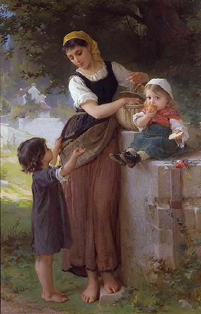 emile munier feeding the rabbits
