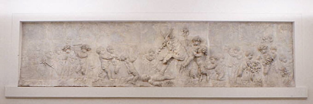 Children and satyr children leading a goat to sacrifice (part of a ...