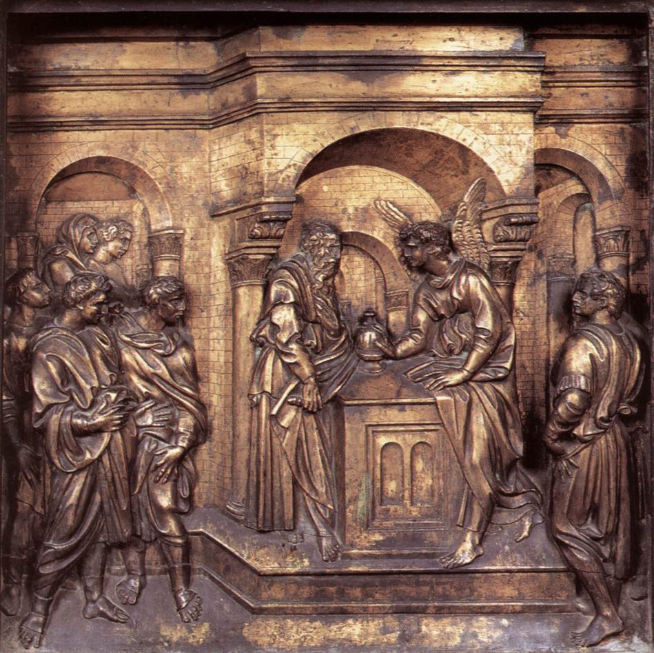 Zacharias in the Temple by Jacopo della Quercia - Art Renewal Center