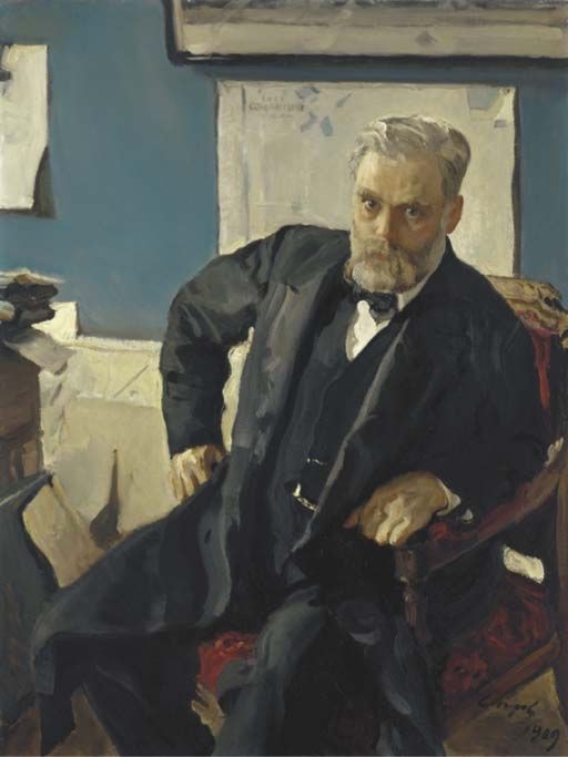 Portrait of Emanuel Nobel by Valentin Alexandrovich Serov - Art Renewal ...