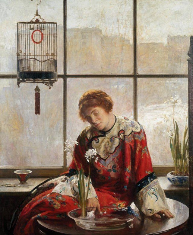 The Red Kimono by Joseph Rodefer DeCamp - Art Renewal Center