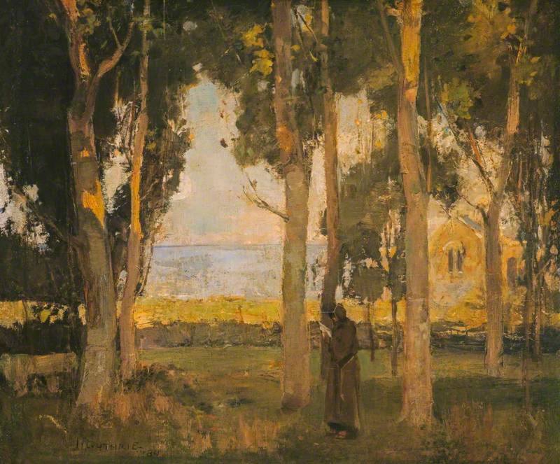 In a Monastery Garden by James Guthrie - Art Renewal Center