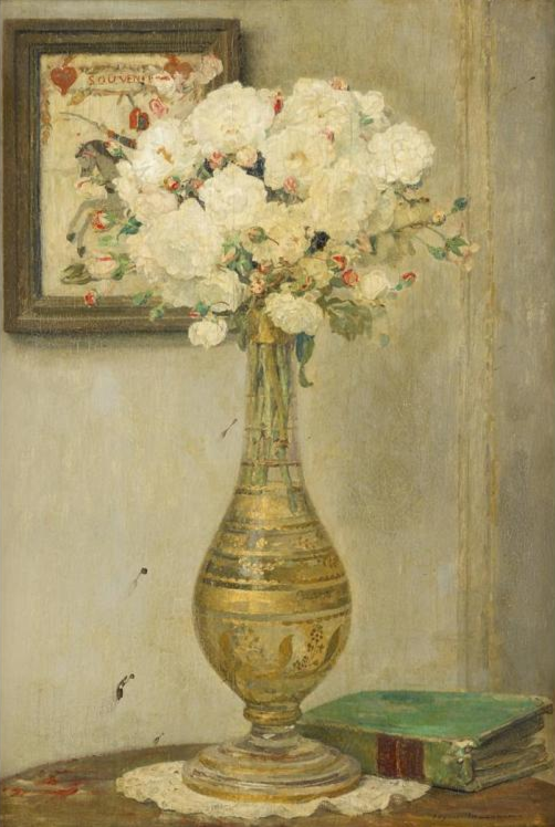 Still Life with Vase of Flowers by Edgar Maxence - 2 images - Art ...