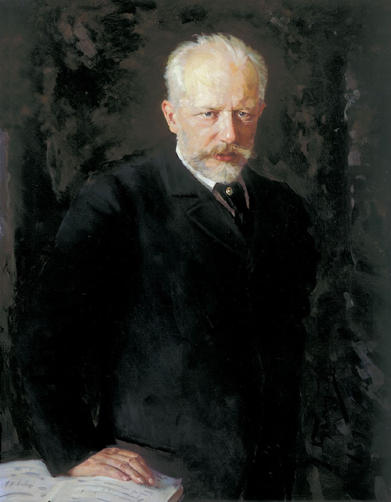 Portrait of Composer Pyotr Tchaikovsky by Nikolai Dmitrievich Kuznetsov ...
