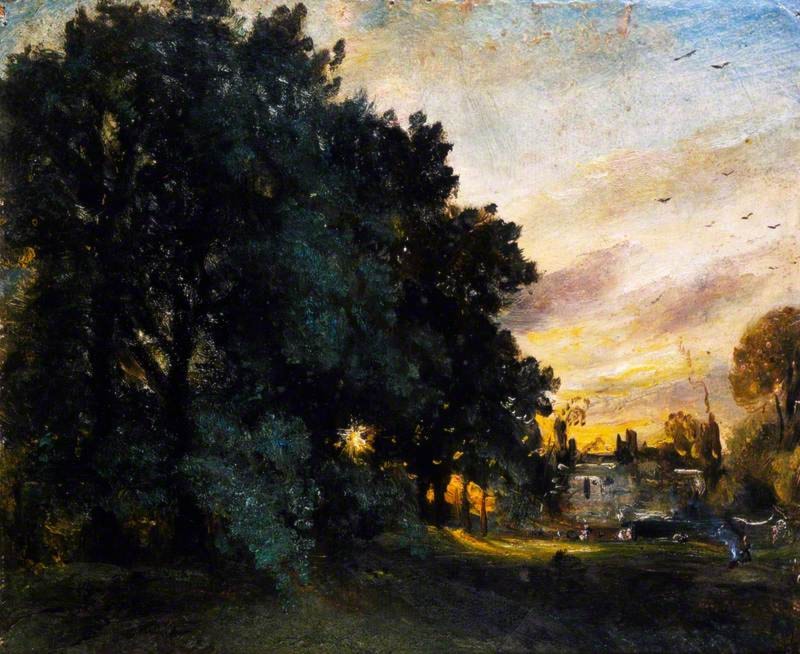 Study of a House among Trees, Evening by John Constable - Art Renewal ...
