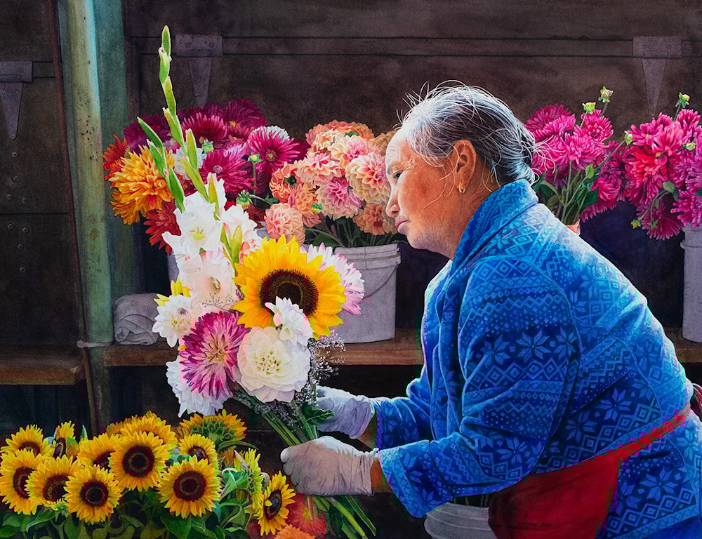The Flower Merchant by Matthew Bird - Art Renewal Center