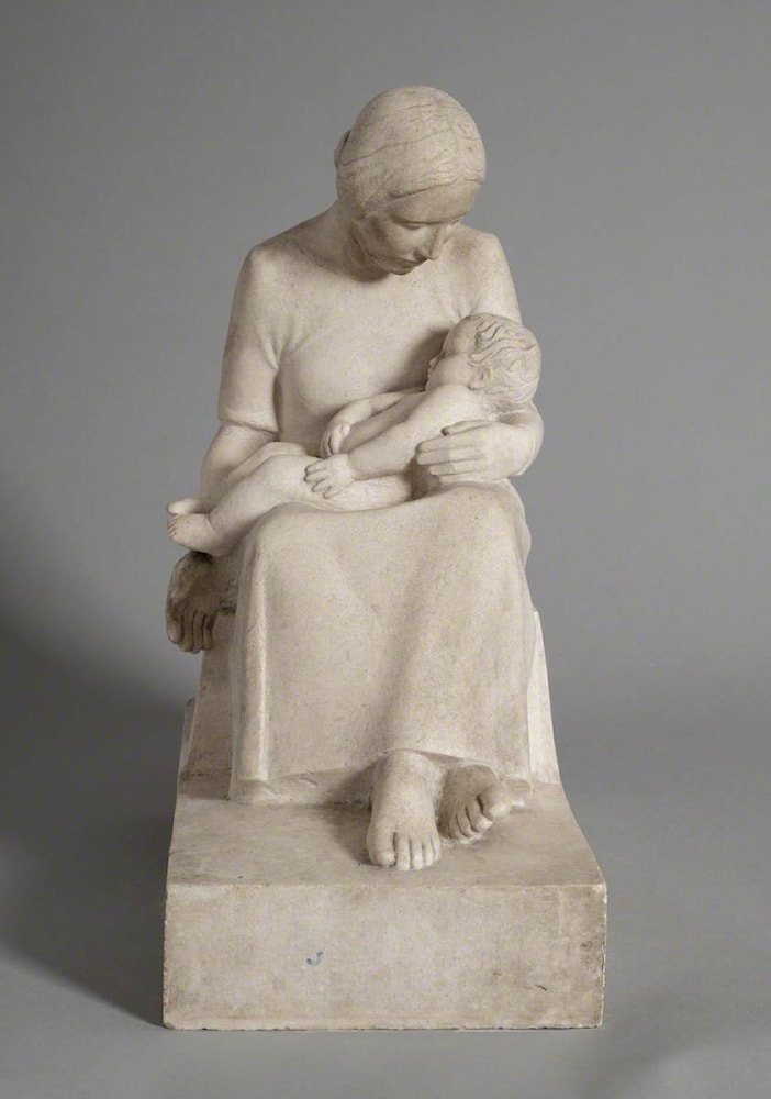 Woman Seated with Small Child by Hester Mary Holman - Art Renewal Center