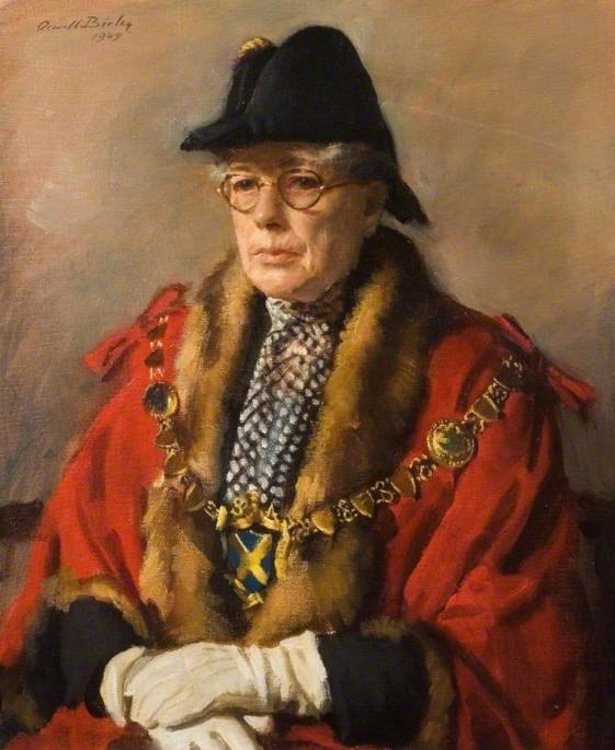 Miss Margaret Wix (1879–1953) JP, Mayor of St Albans by Oswald Hornby ...
