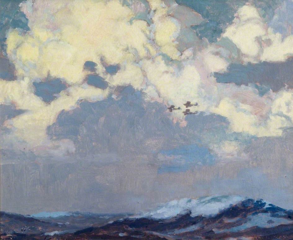 Three Aircraft in a Seascape by Norman Wilkinson - Art Renewal Center
