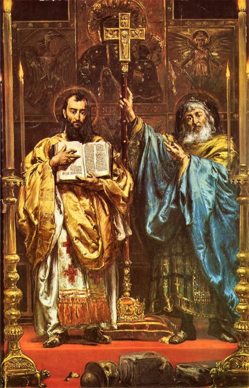 Saints Cyril and Methodius by Jan Matejko - Art Renewal Center