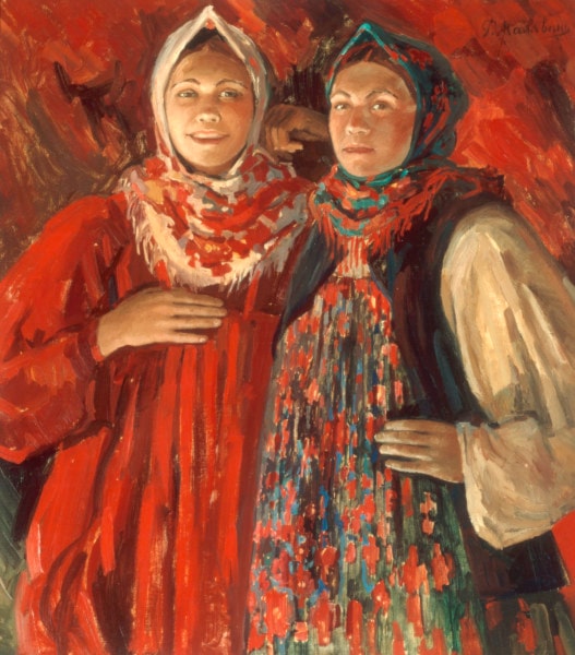 Two Russian Beauties by Filipp Andreevich Malyavin - Art Renewal Center