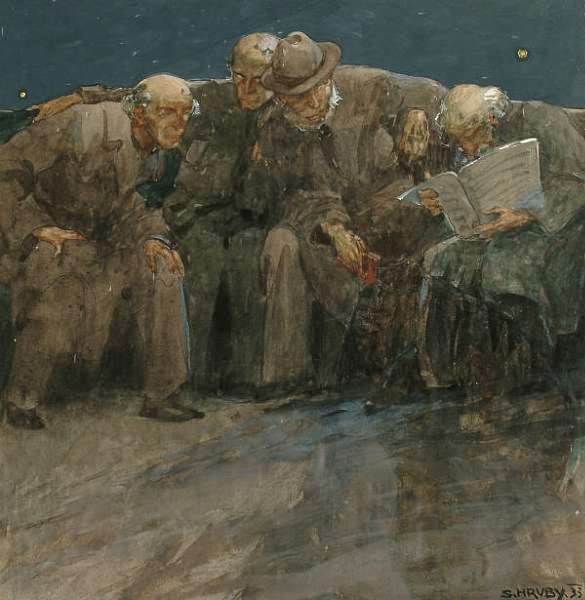 The Four Old Men by Sergius Hruby - Art Renewal Center
