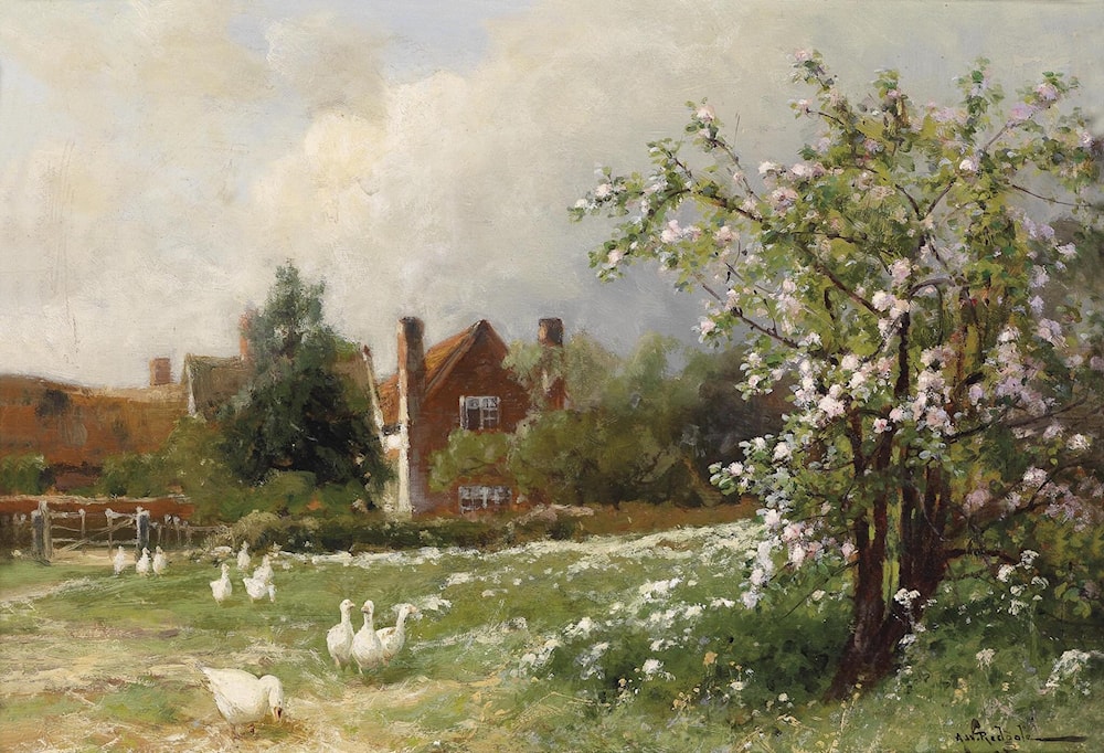 Geese on the farm by Arthur Walker Redgate - Art Renewal Center