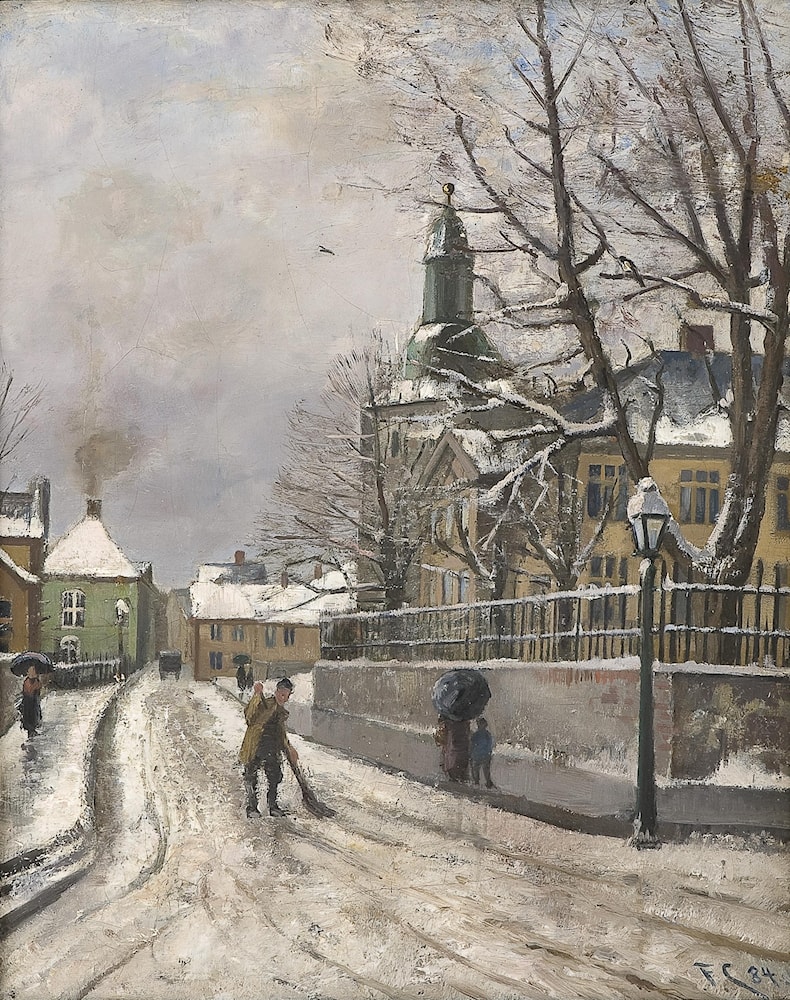 The Bergen Cathedral School and Cathedral by Frederik Collett - Art ...