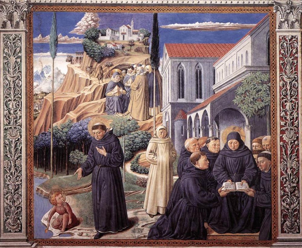 Scenes from the Life of St Francis (Scene 12, south wall) by Benozzo di ...