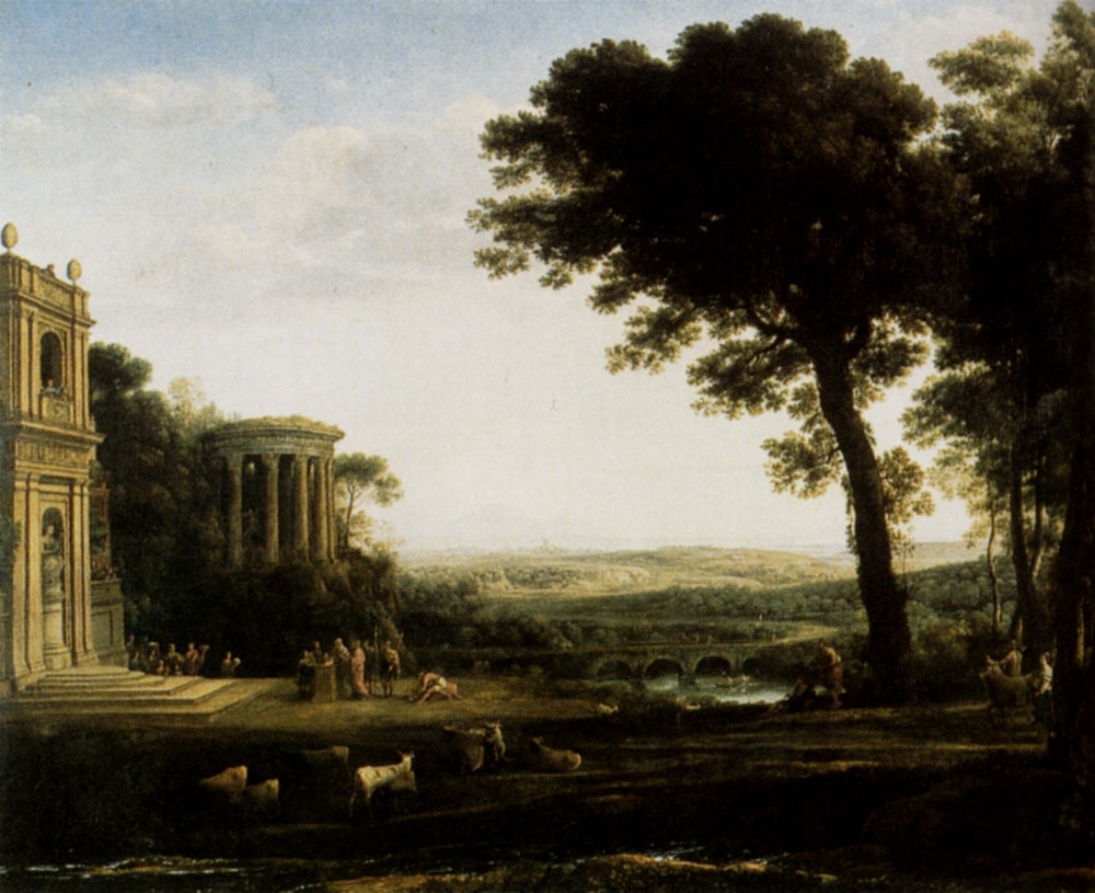 Landscape With A Sacrifice To Apollo by Claude Lorrain - Art Renewal Center