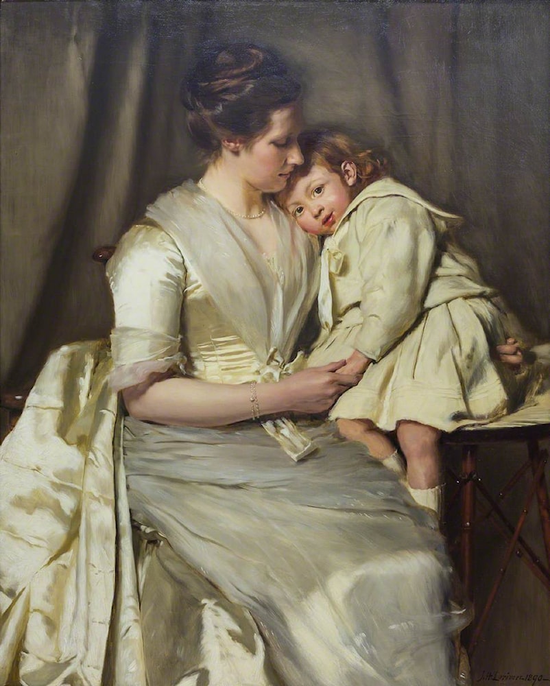 Janet Alice Lorimer and Child by John Henry Lorimer - Art Renewal Center