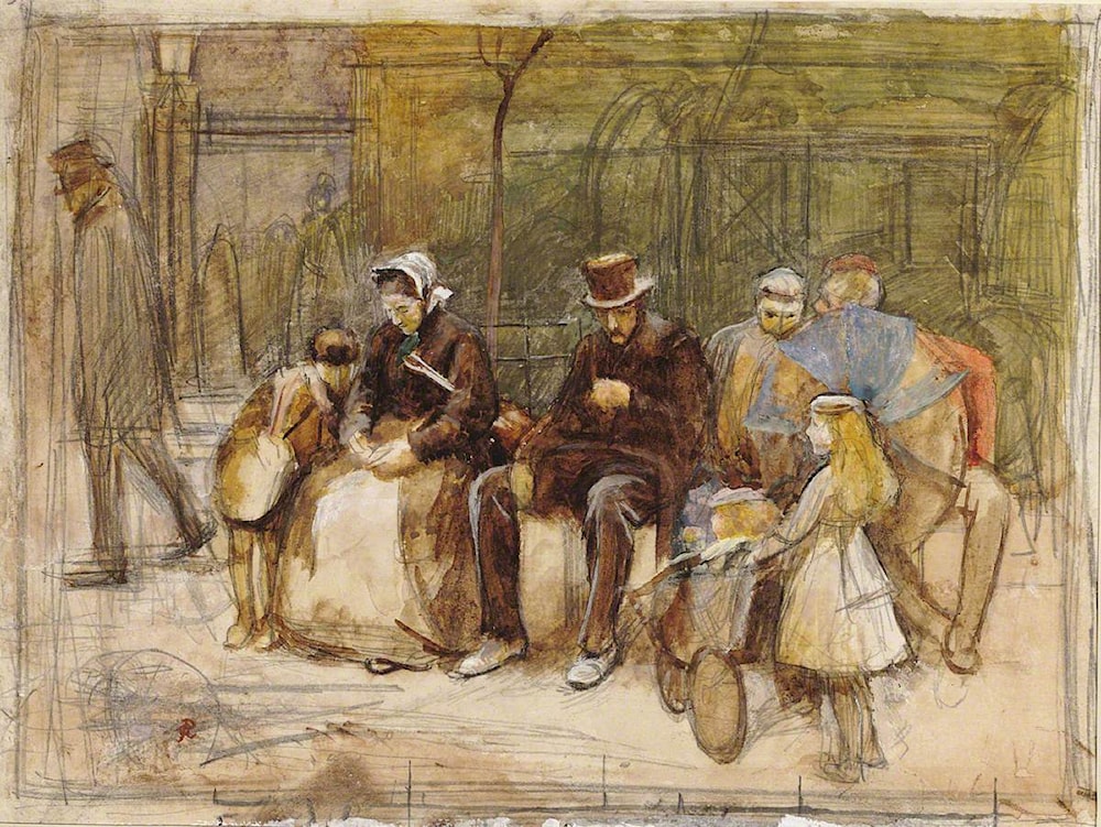 Study for 'A Seat in St James's Park' by George John Pinwell - Art ...