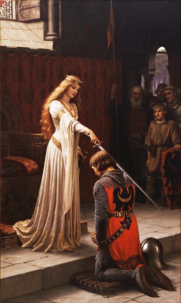 The Accolade by Edmund Blair Leighton - 2 images - Art Renewal Center