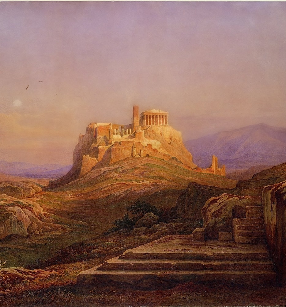 View of the Acropolis from the Pnyx by Rudolf Müller - Art Renewal Center