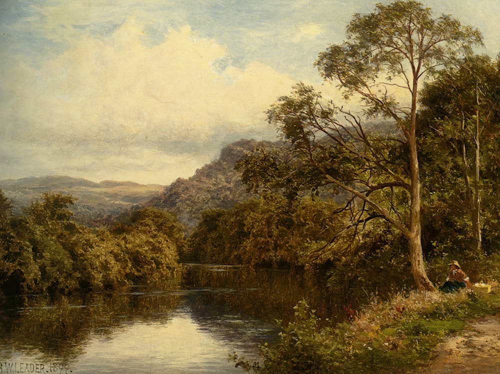 On The River Conway by Benjamin Williams Leader - Art Renewal Center