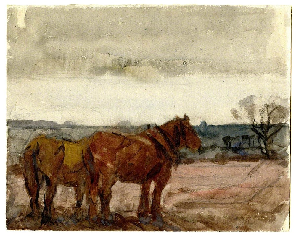 Two Suffolk Punch Horses by Harry Becker - Art Renewal Center