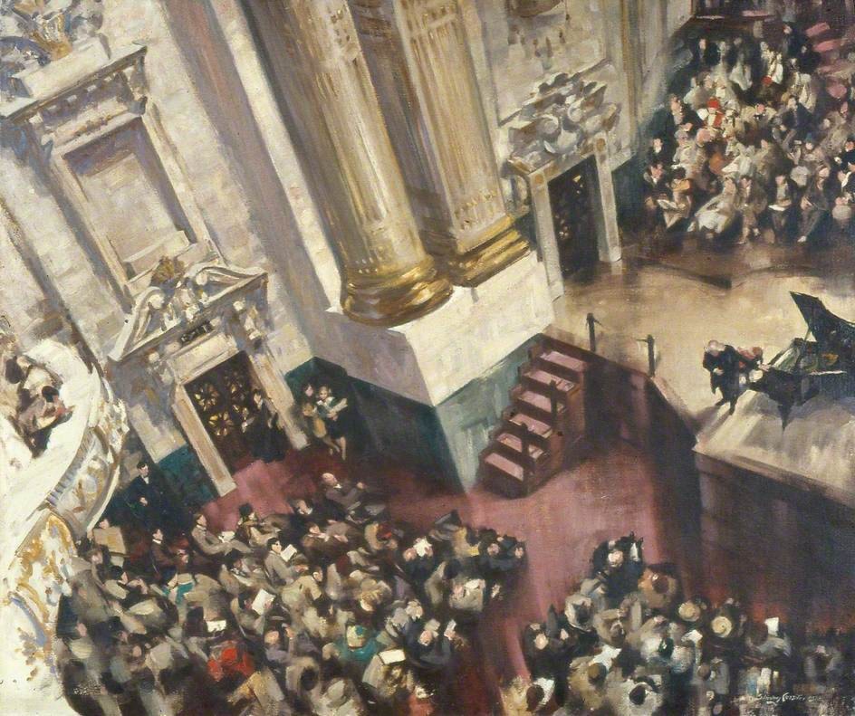 Pachmann at the Usher Hall, Edinburgh by Stanley Cursiter - Art Renewal ...