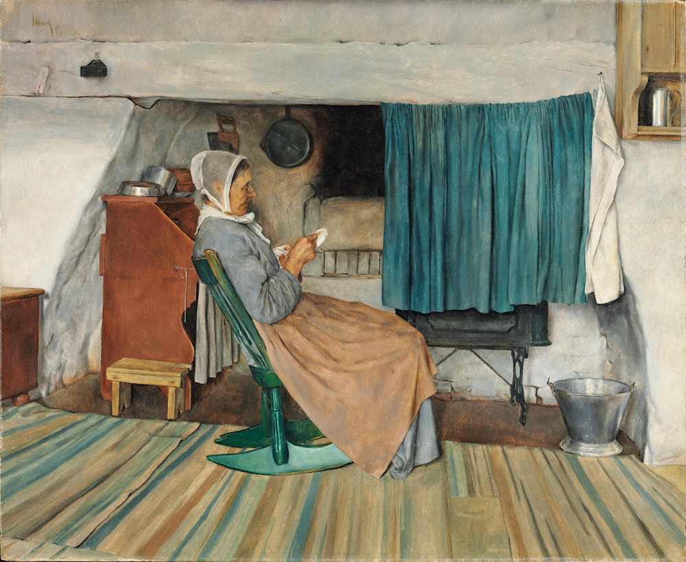 An Old Fireplace by Charles Frederic Ulrich - Art Renewal Center