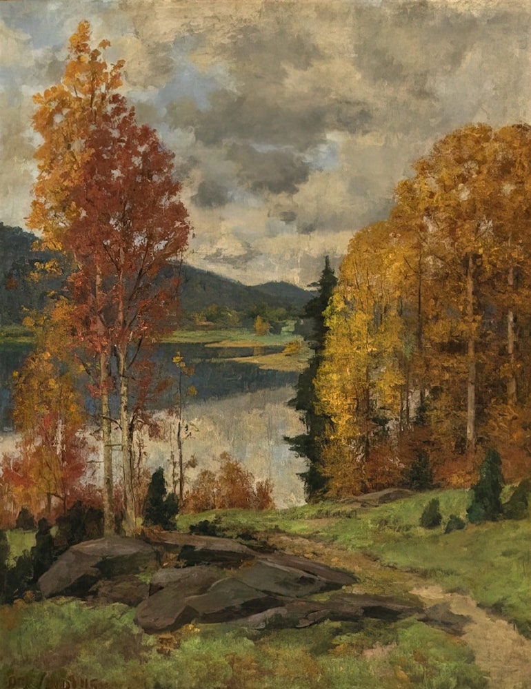 Herbsttag in Norwegen by Otto Sinding - 2 images - Art Renewal Center