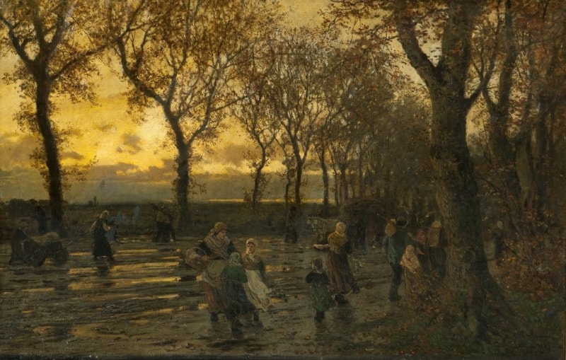 People on a Country Road by Otto Sinding - Art Renewal Center