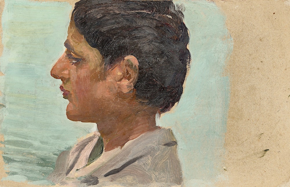 Head study of an Italian in Sirmione by Osmar Schindler - Art Renewal ...