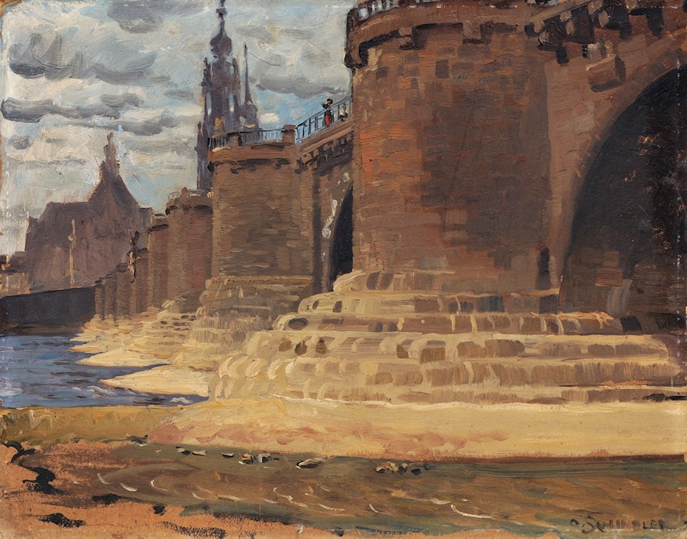Pfeiler der alten Augustusbrücke by Osmar Schindler - Art Renewal Center