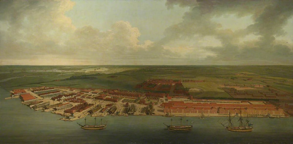 Chatham Dockyard by Joseph Farington - Art Renewal Center
