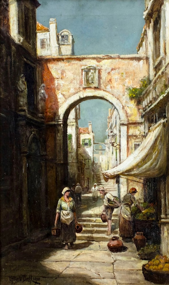 Street Scene by Arthur Diehl - Art Renewal Center