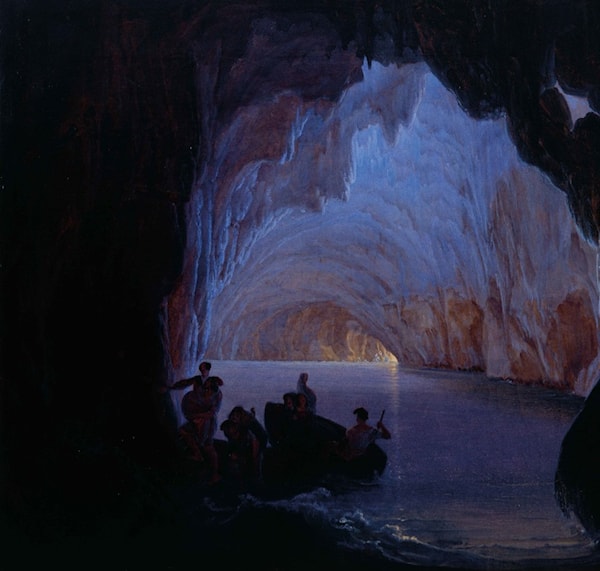 The Blue Grotto at Capri by Heinrich Jakob Fried - 2 images - Art ...