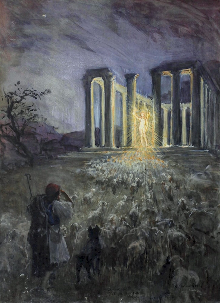 The Vision at the Temple of Apollo Epicurius at Bassae by George Percy ...