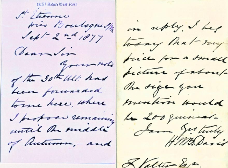 Davis Letter by Henry William Banks Davis, R.A. - Art Renewal Center