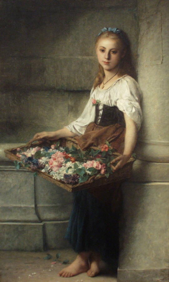 The Flowerseller by Adolphe Jourdan - Art Renewal Center